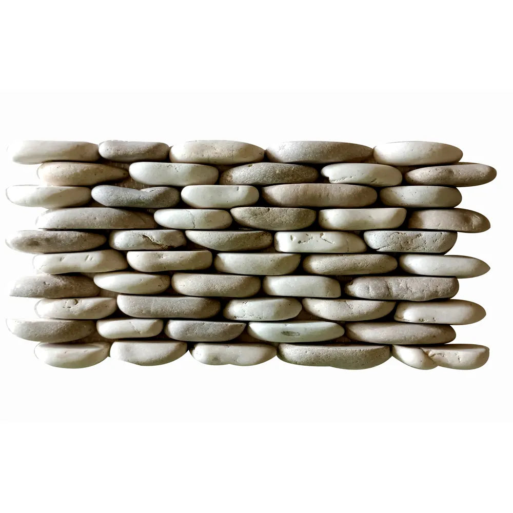 Java Tan And White And Grey Standing Pebble Tiles | Tile Hub