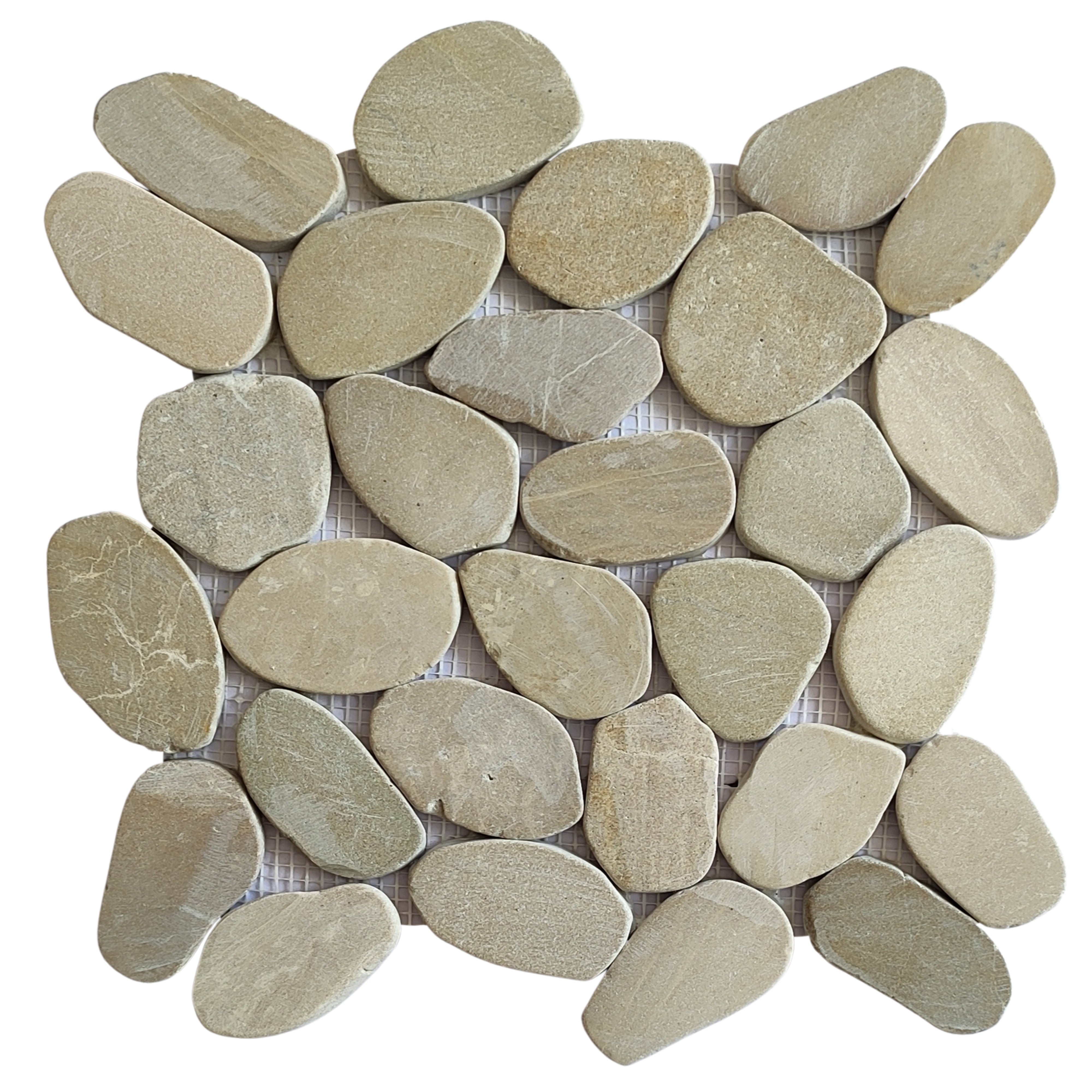 Java Tan Xl Sliced Pebble Tiles | Tile Hub