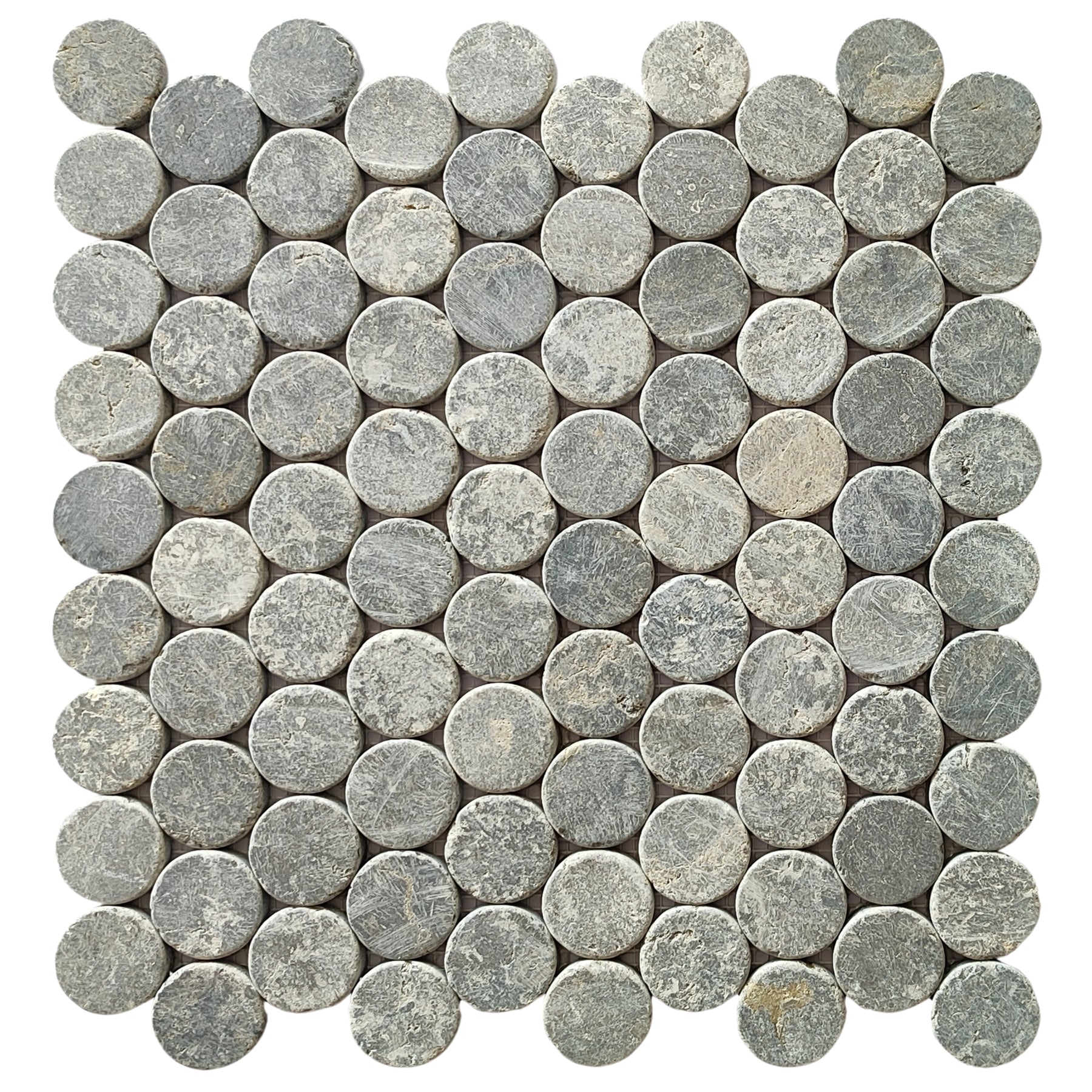 Stone Grey Penny Round Marble Mosaic Tile | Tile Hub
