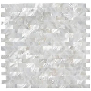 White Brick Groutless Pearl Shell Tile | Tile Hub